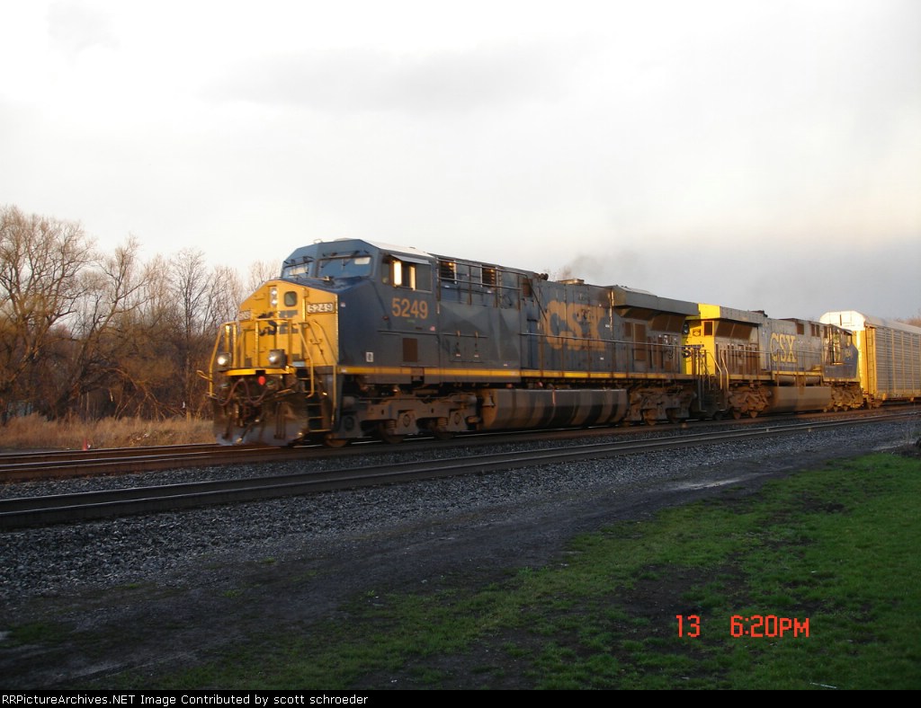 CSX 5249 (ES44DC) & CSX 654 (AC6000CW) head WB on the #2 Track